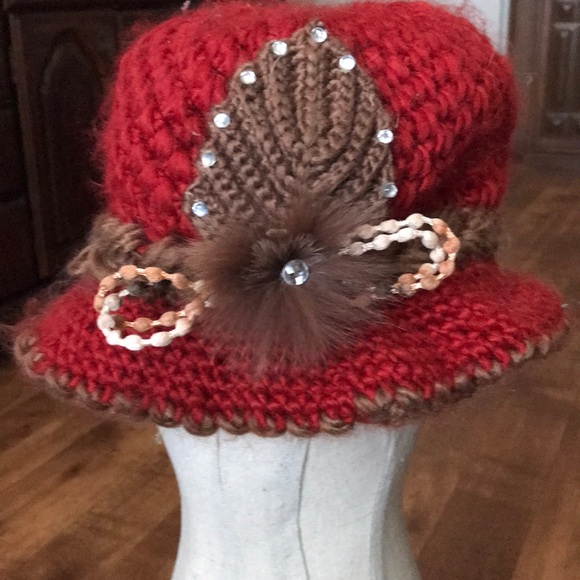 Other | Red Feather Hat | Poshmark